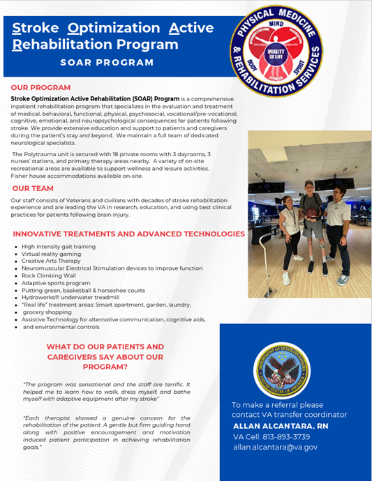 Stroke Optimization Active Rehabilitation (SOAR) Program | VA Tampa Health Care | Veterans Affairs